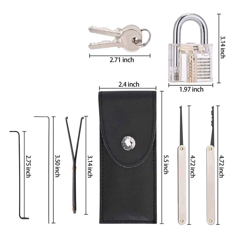 Beginners & Professional 21 Pieces Lock Pick Set w/1 Transparent ...