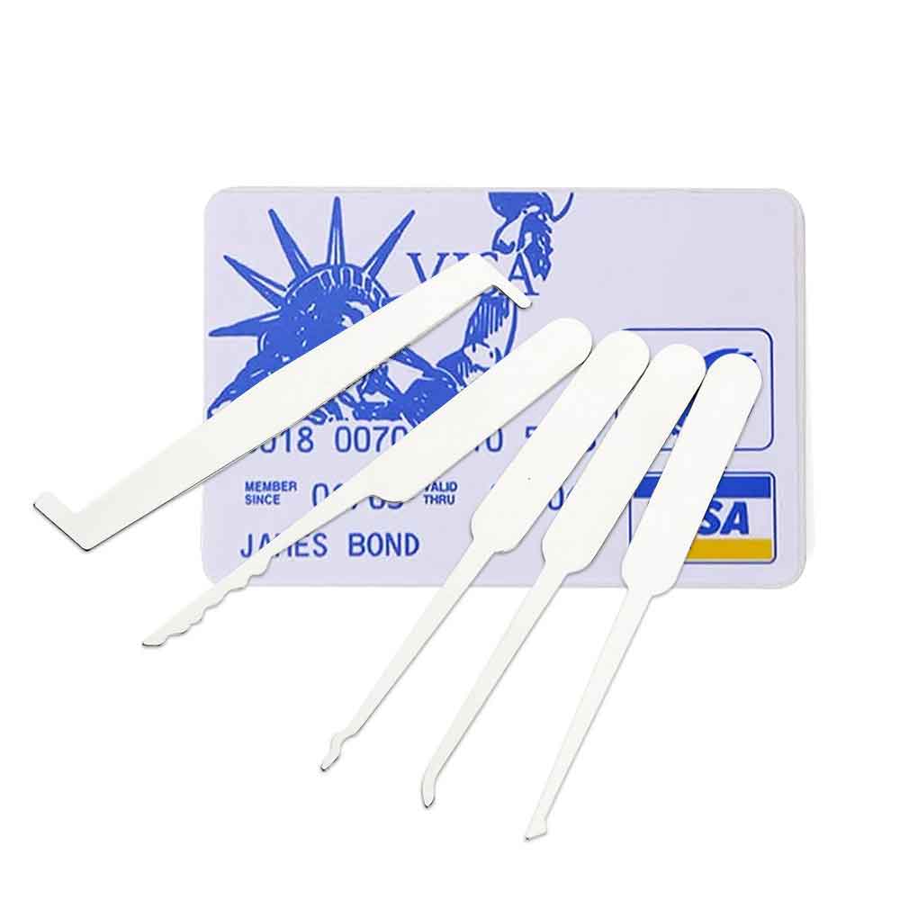 Credit Card Lock Pick Set - 5 Pieces Pocket Lock Pick Sets