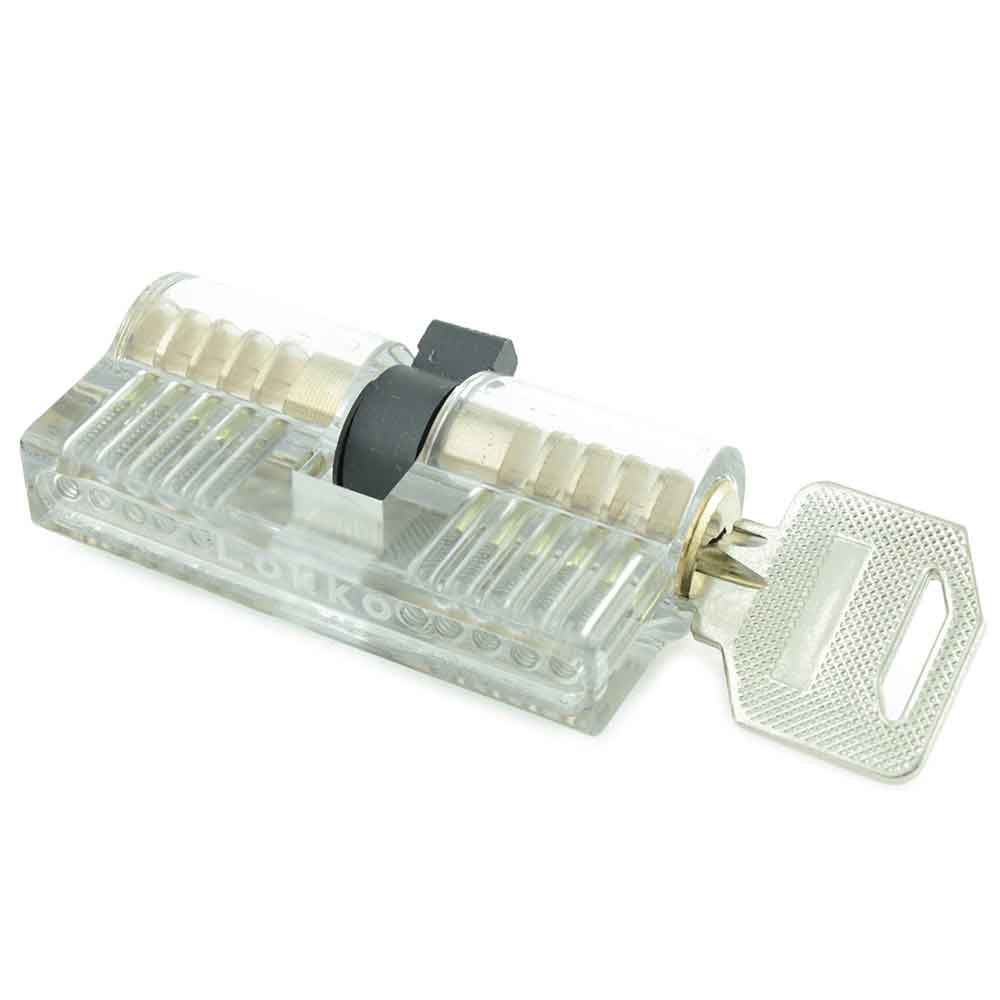 Double Sided Training Lock - Clear Single Pin Picking Practice