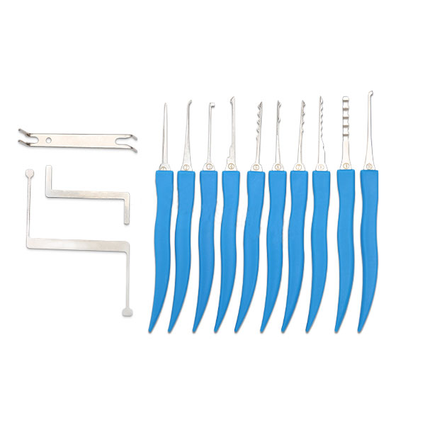 13 Pcs Long-Handle Lockpick Set and 1 Senior Practice Car Lock