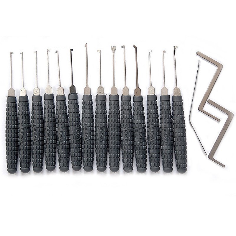14 Pieces Dimple Lock Pick Set with Black Handle