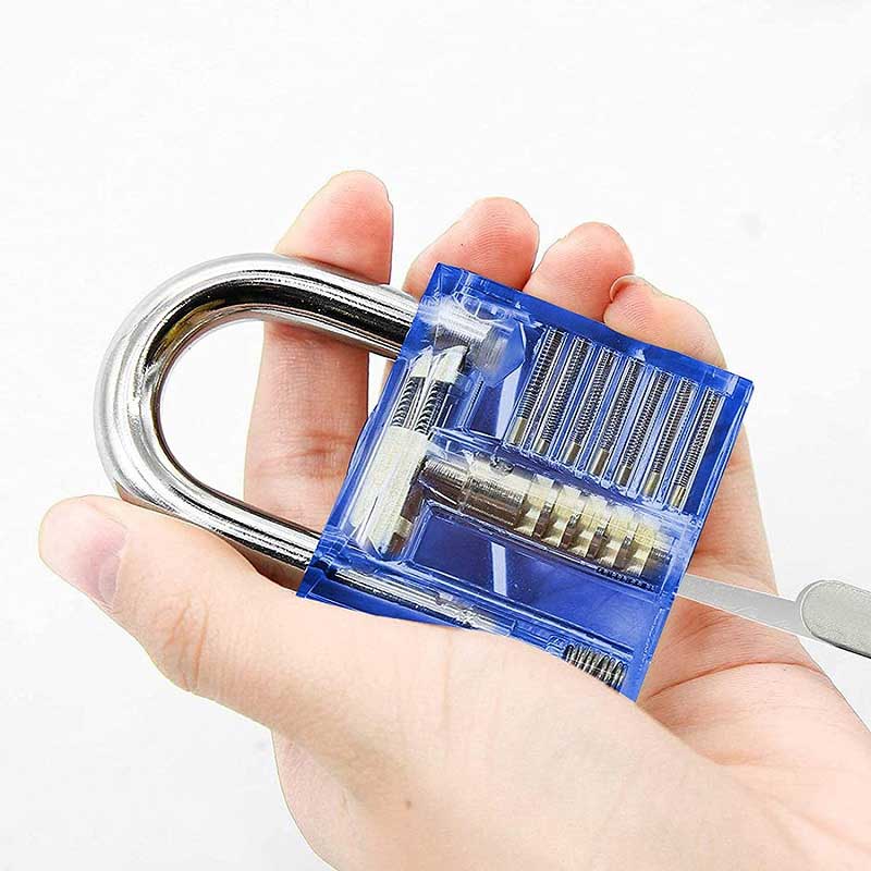 24 Pieces Lock Pick Set with 1 Blue Practice Training Padlock