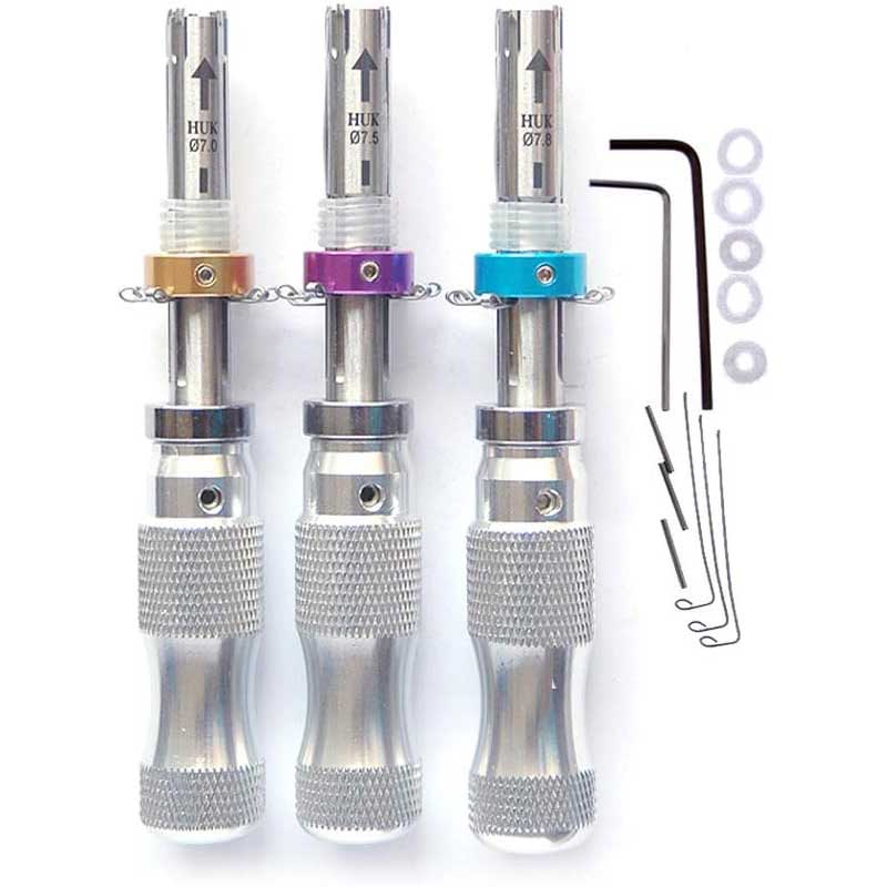 3 Pieces Tubular Lock Pick Set 7.0mm, 7.5mm, 7.8mm with Transparent ...