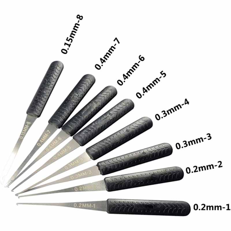 12 Pieces Broken Key Extractor Remove Hooks Set with 5 Pieces Tension Wrench and 2 Pieces ...