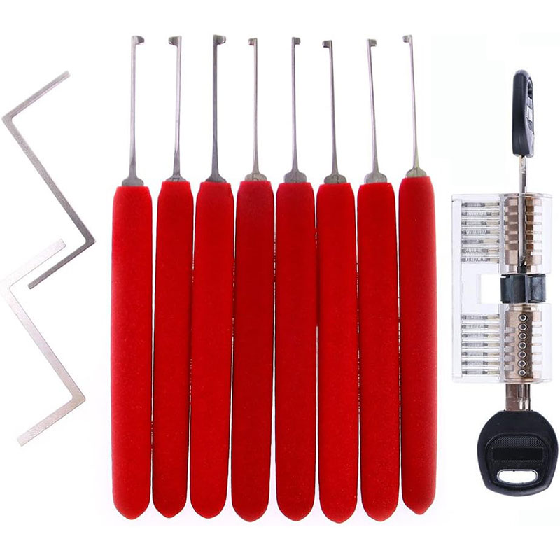10 Pieces Dimple Kaba Lock Pick Tool with Transparent Kaba Practice Lock