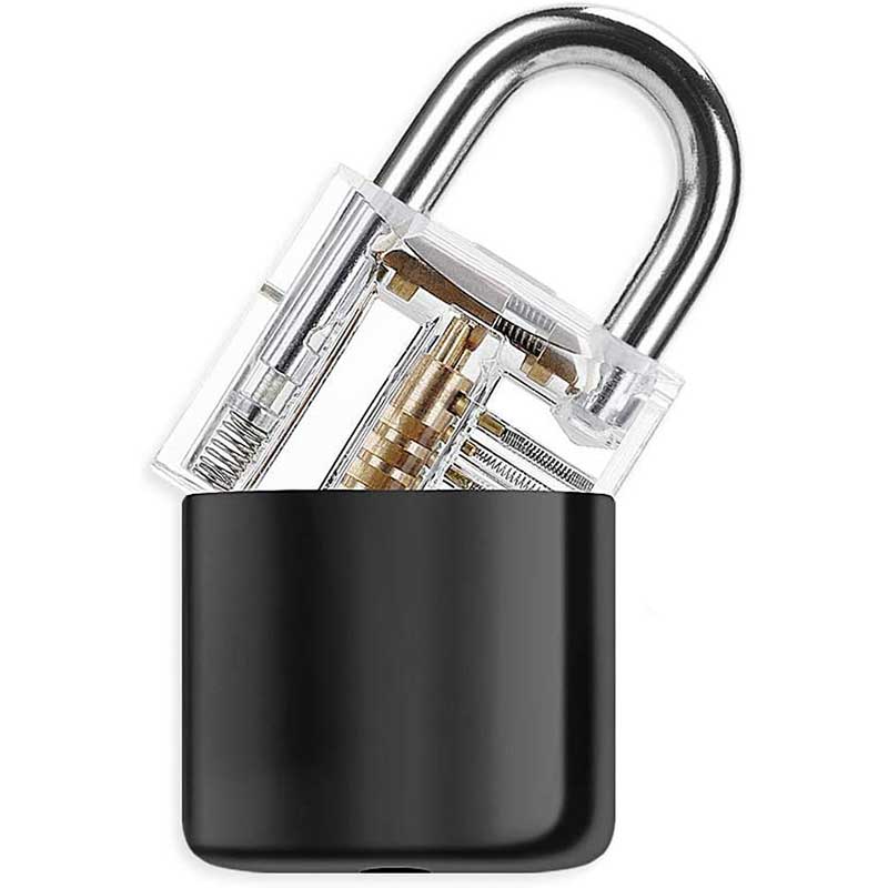 3 Pieces Transparent Practice Padlock Set with Black Lock Cover ...