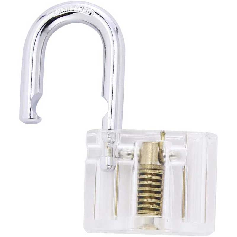 3 Pieces Transparent Practice Padlock Set with Black Lock Cover ...