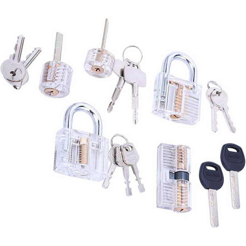 5 Pieces Transparent Training Lock Set, Practice Lock for Beginners and ...