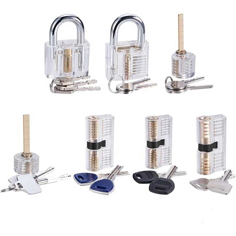 7 Pieces Practice Lock Set for Beginners and Pro Locksmiths