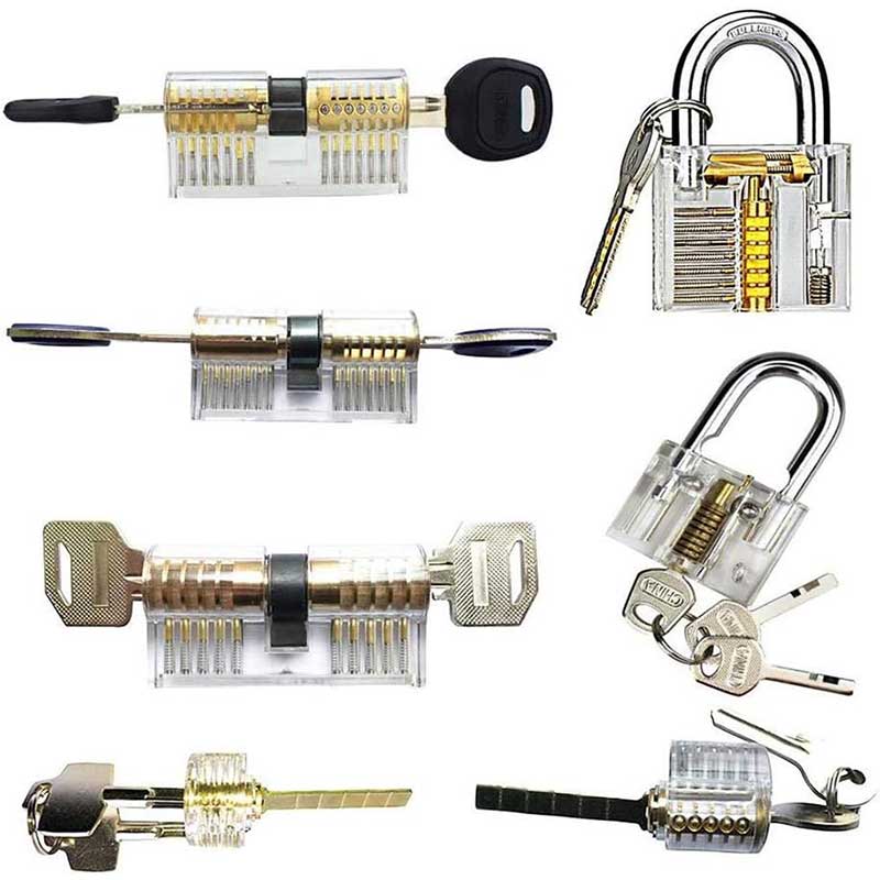 7 Pieces Practice Lock Set for Beginners and Pro Locksmiths