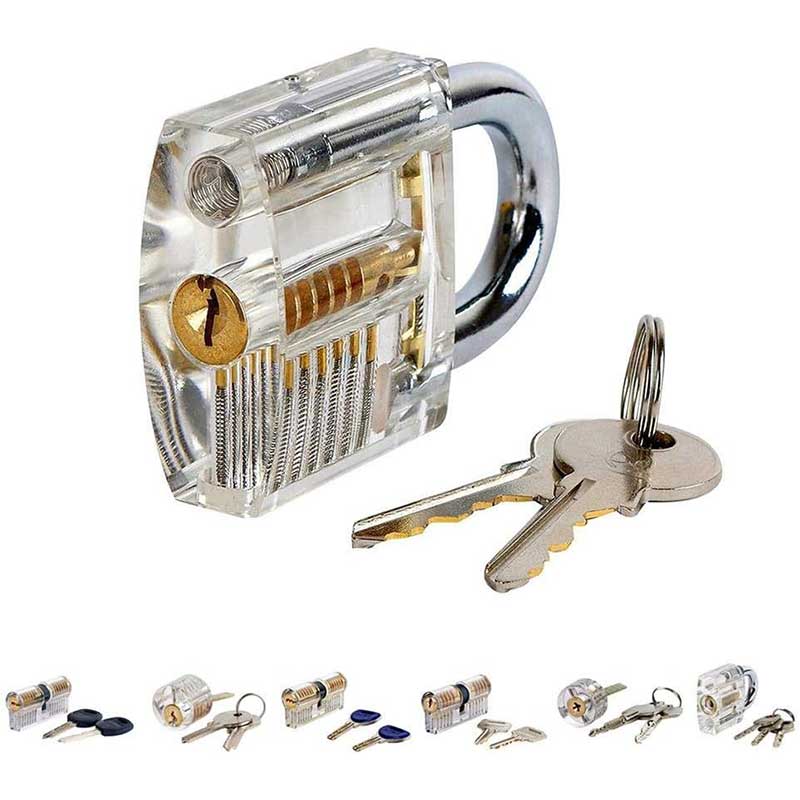 7 Pieces Practice Lock Set for Beginners and Pro Locksmiths