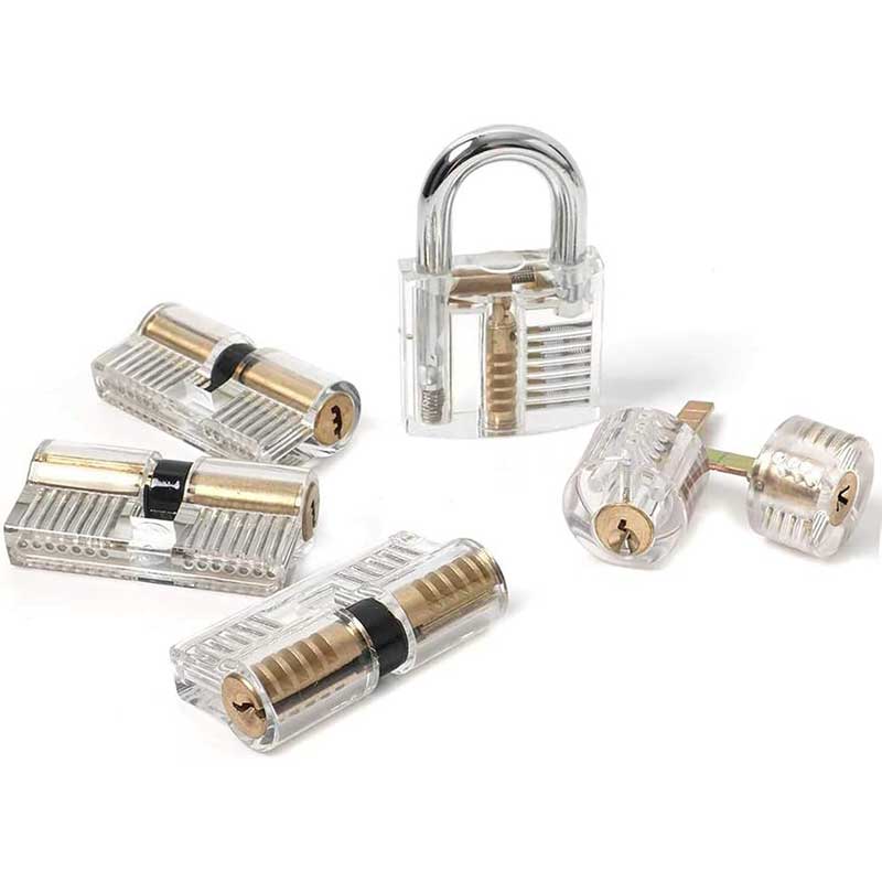 6 Pieces Training Practice Lock Set, Transparent Lock Kit for Locksmiths