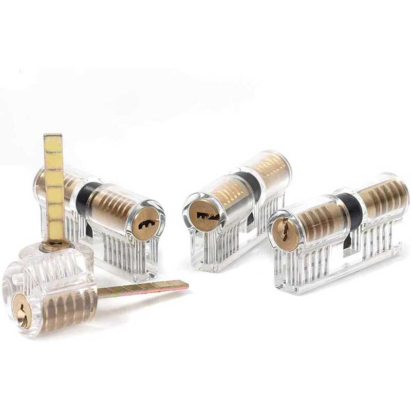 6 Pieces Training Practice Lock Set, Transparent Lock Kit for Locksmiths