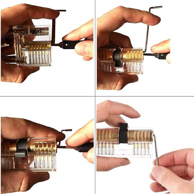 6 Pieces Training Practice Lock Set, Transparent Lock Kit for Locksmiths