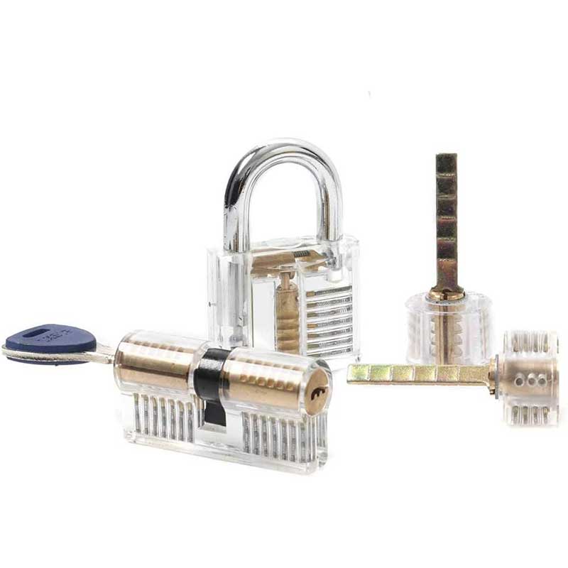6 Pieces Training Practice Lock Set, Transparent Lock Kit for Locksmiths