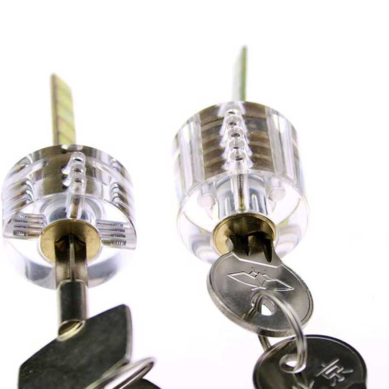 9 Pieces Transparent Practice Lock Set for Beginners and Pro Locksmiths