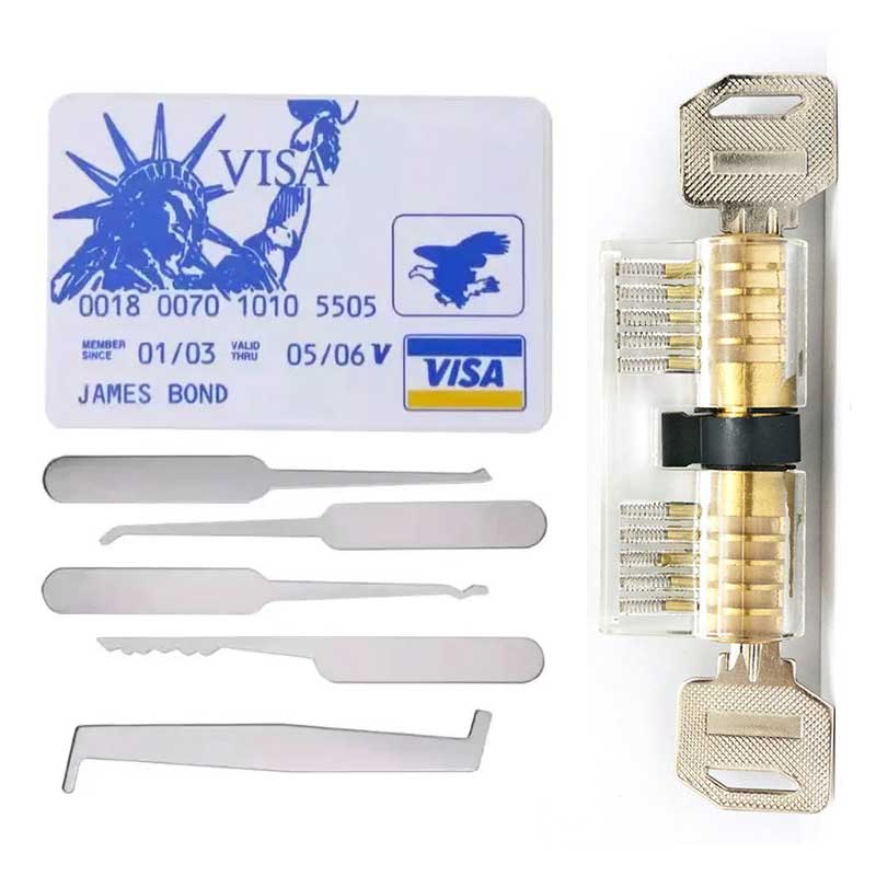 Portable Credit Card Lock Pick Set with Transparent Double-Side ...