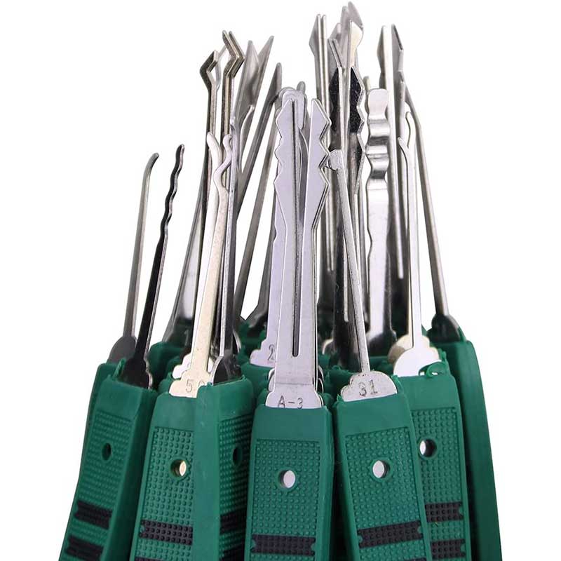 32 Pieces Lock Pick Tools Set with 5 Pieces Transparent Training Locks ...