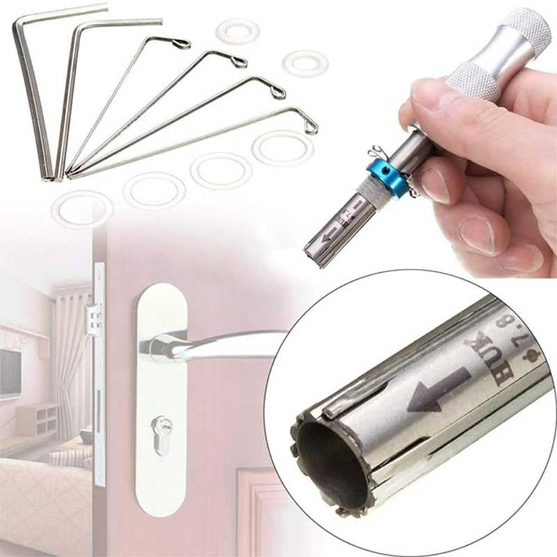 3 Pieces 7 Pin Tubular Lock Pick Kit with 5 Pieces Credit Card Lock ...
