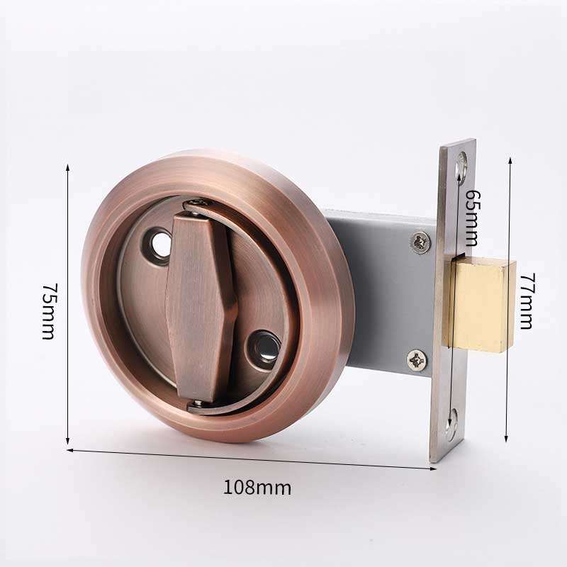 Round Stainless Steel Invisible Door Lock Knob Sliding Door Concealed ...