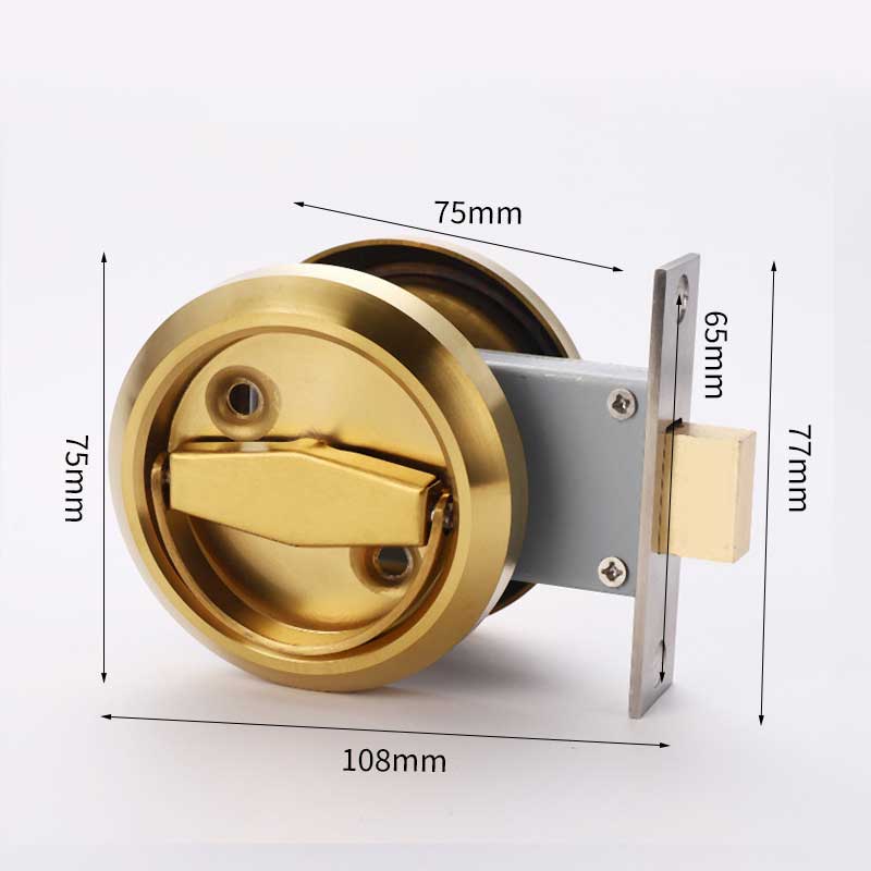 Round Stainless Steel Invisible Door Lock Knob Sliding Door Concealed ...