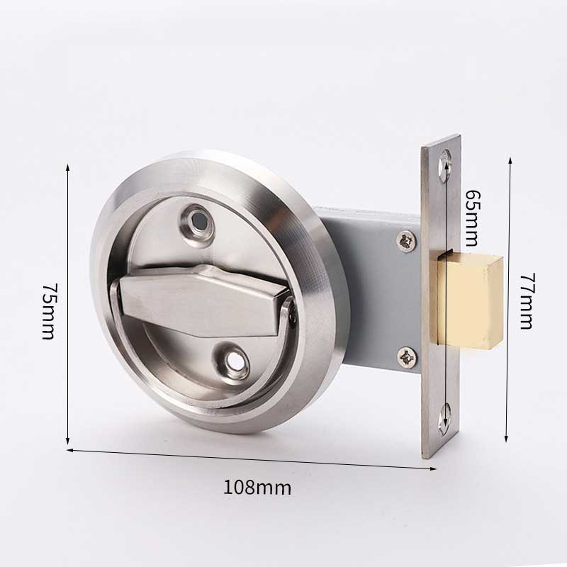 Round Stainless Steel Invisible Door Lock Knob Sliding Door Concealed ...