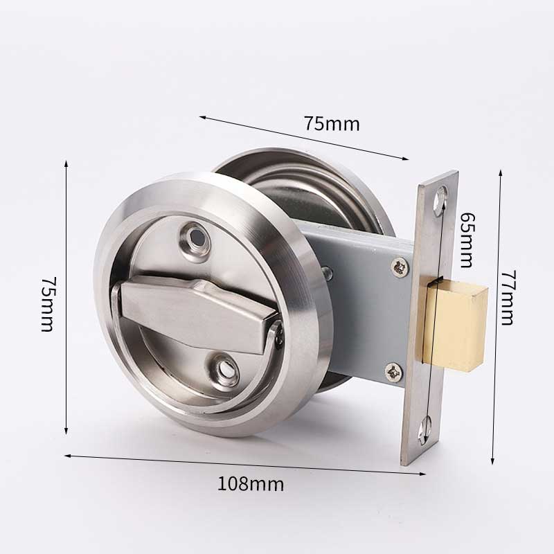 Round Stainless Steel Invisible Door Lock Knob Sliding Door Concealed ...