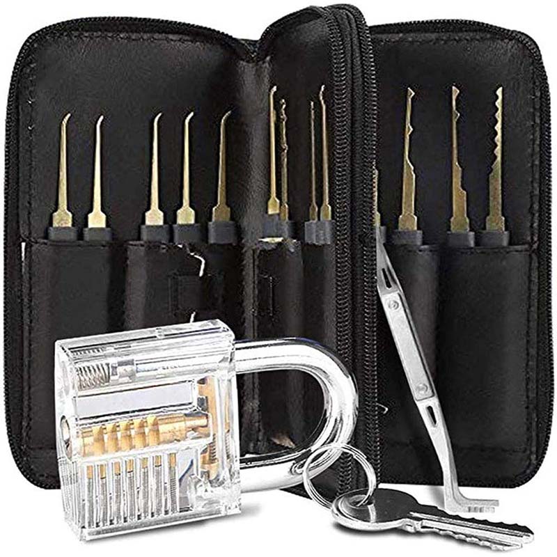 35 Pieces Premium Lock Pick Kit with 24 Pieces Lock Pick Kit, 1 Lock Pick Gun with 4 Picks, 1 ...