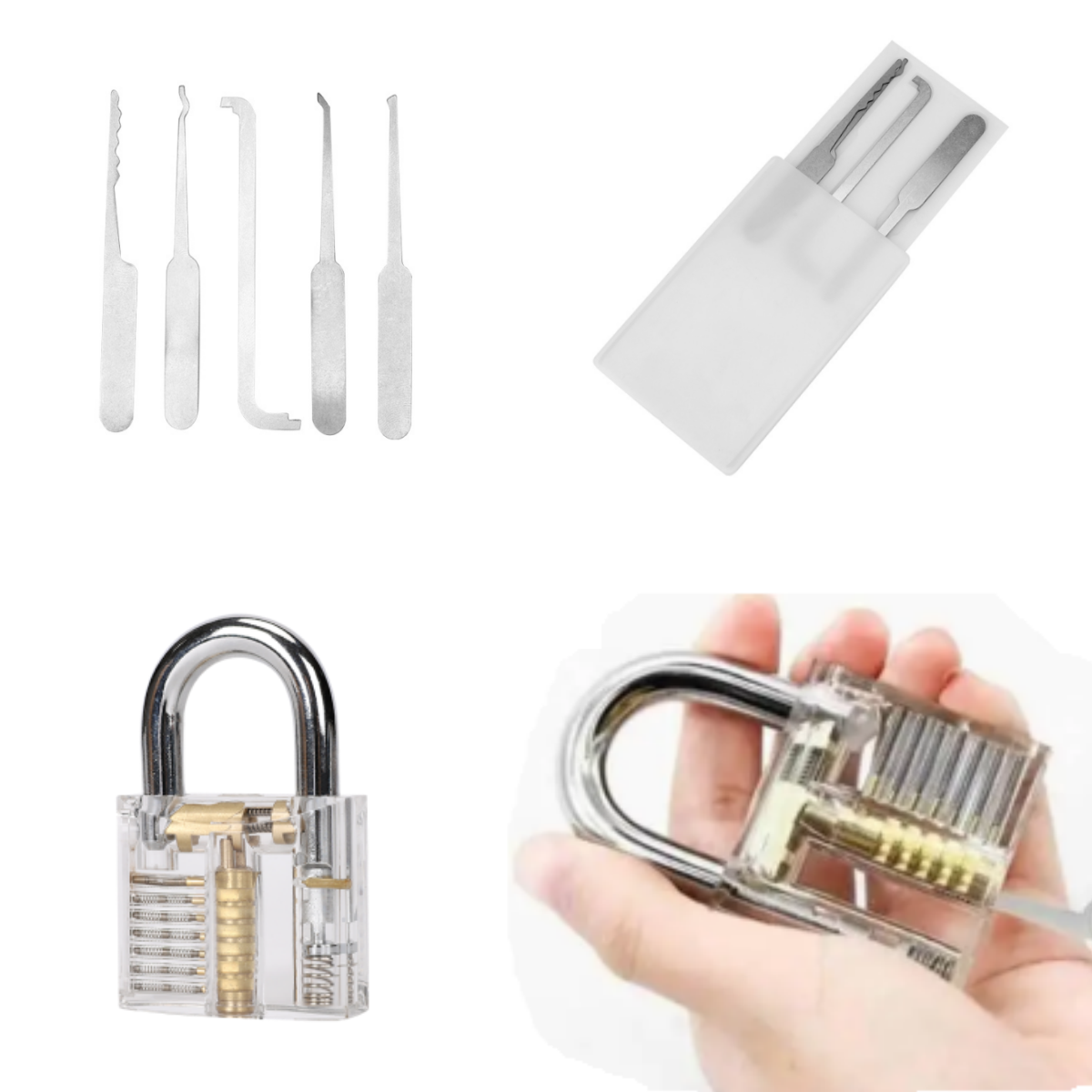 36 PCS Lock Pick Set With 3 Transparent Training Lock, 5 PCS Credit ...
