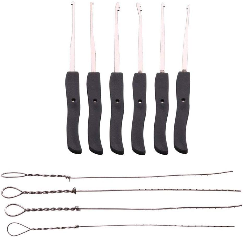 17 Pieces Lock Picking Tools Set with 10 Pieces Broken Key Extractor Set, 5 Pieces Credit Card ...