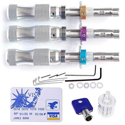3 Pieces 7 Pin Tubular Lock Pick Kit with 5 Pieces Credit Card Lock ...
