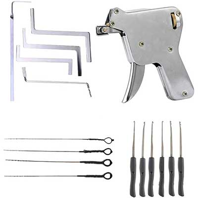 Lock Pick Gun with 10 Pieces Broken Key Extractor Kit and 5 Pieces ...